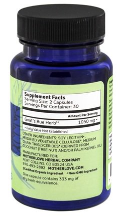 Motherlove Goats Rue Vegetarian Capsules - Jillian's Drawers